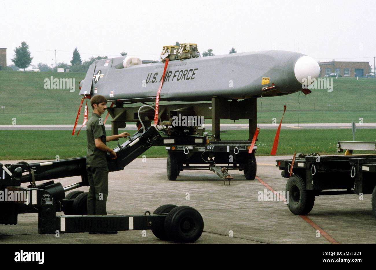 The missile crew from the 416th Bomb Wing, transports an Air-Launched ...