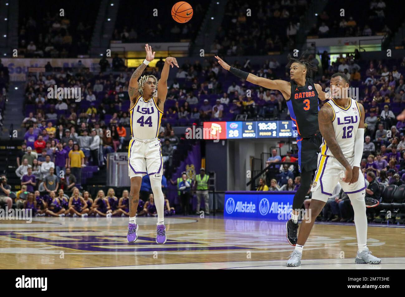 Baton Rouge, LA, USA. 10th Jan, 2023. LSU's Adam Miller (44) puts up a ...