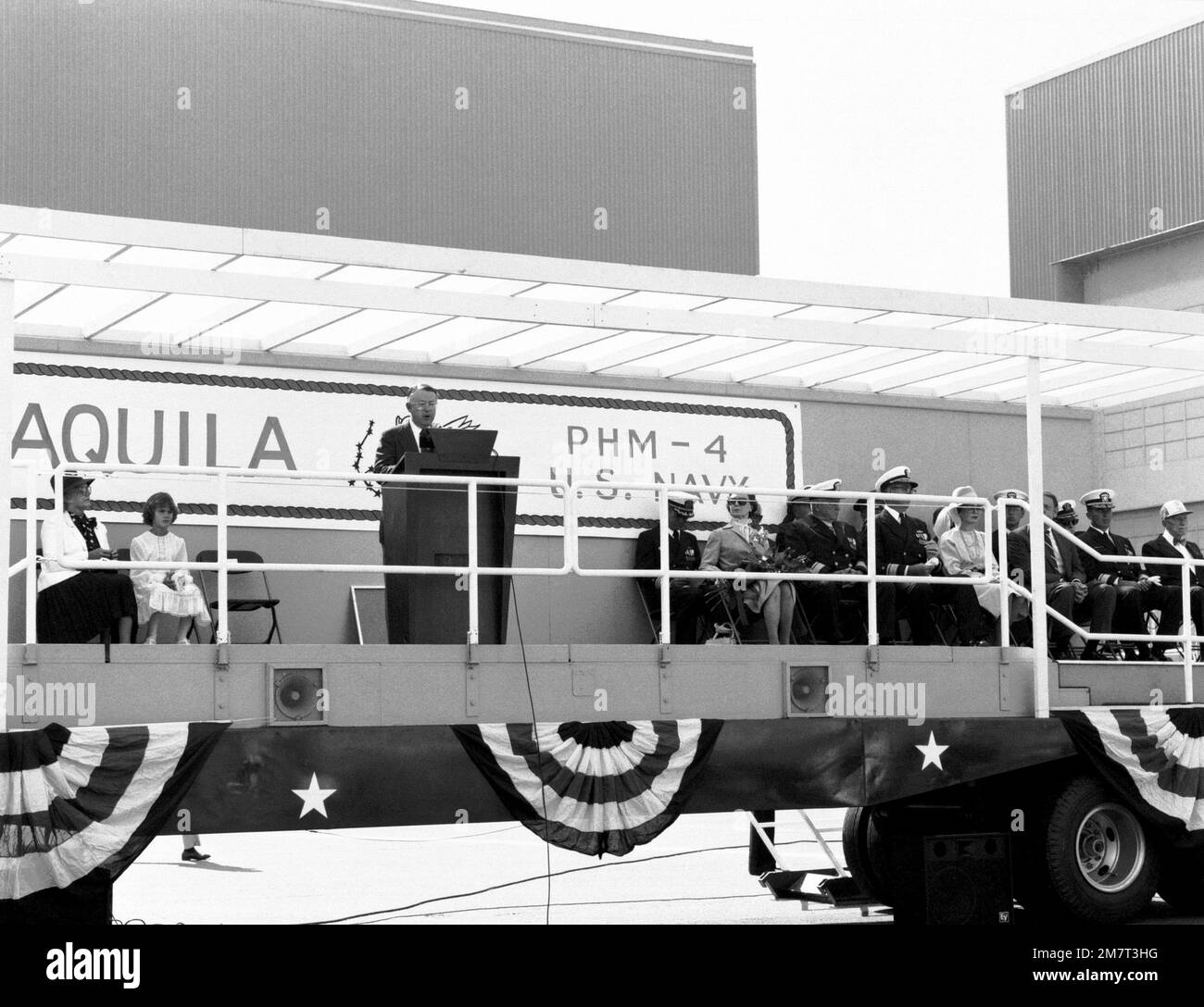 Boeing Marine Systems Vice President R.E. Bateman speaks at the ...