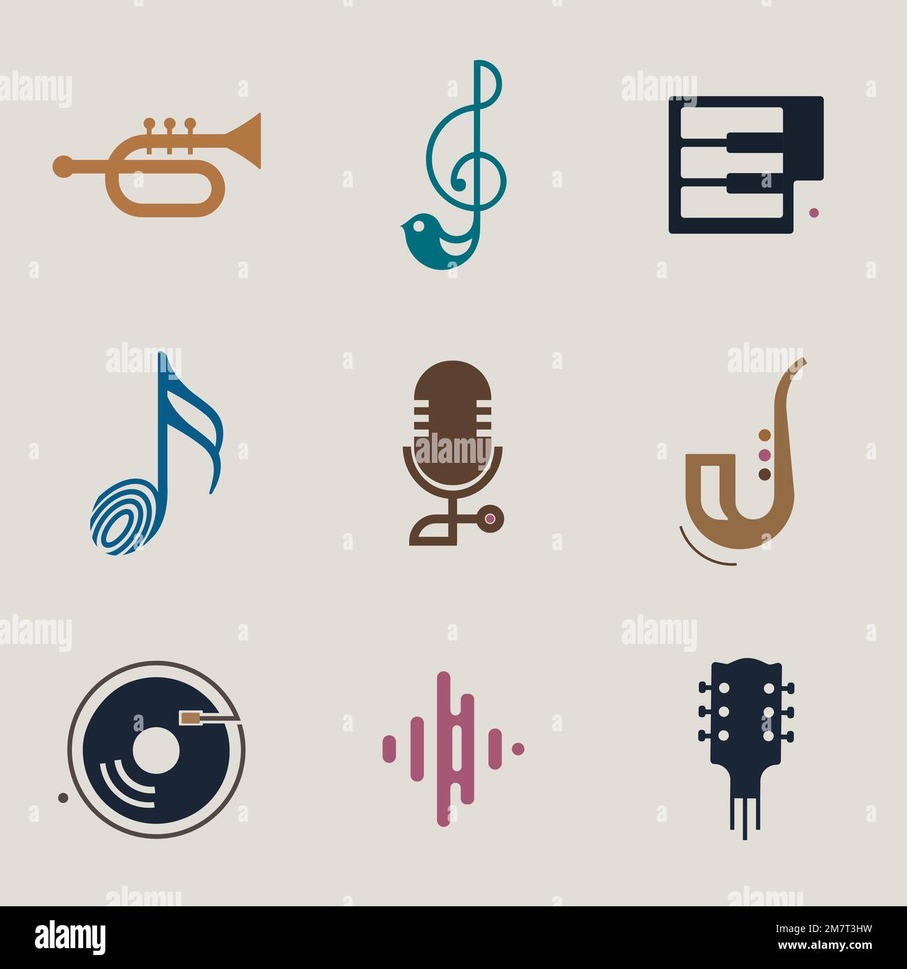 Editable flat music vector icon design set Stock Vector Image & Art - Alamy