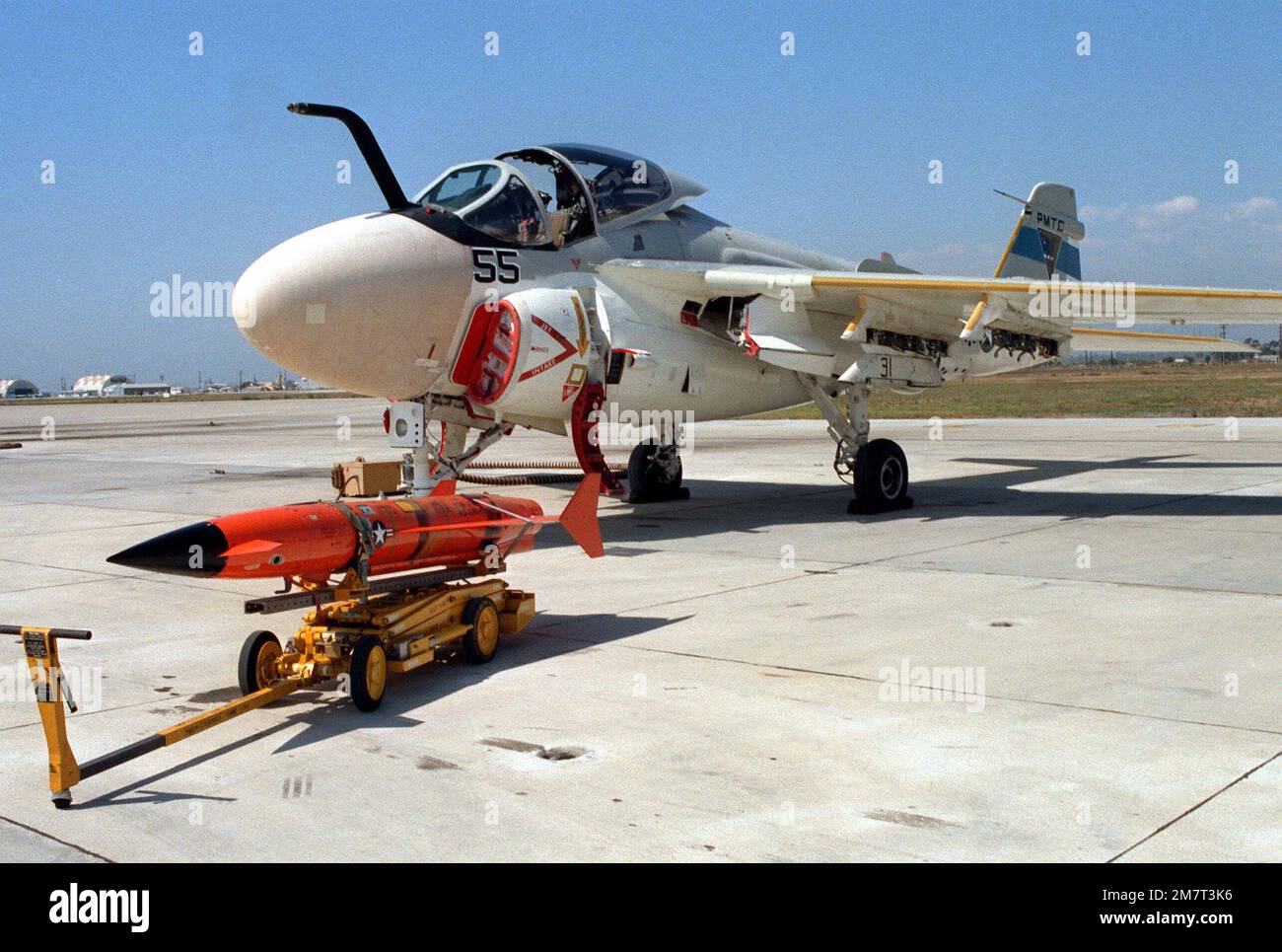 A view of an AQM-37A target before it is uploaded onto the wing of an A ...