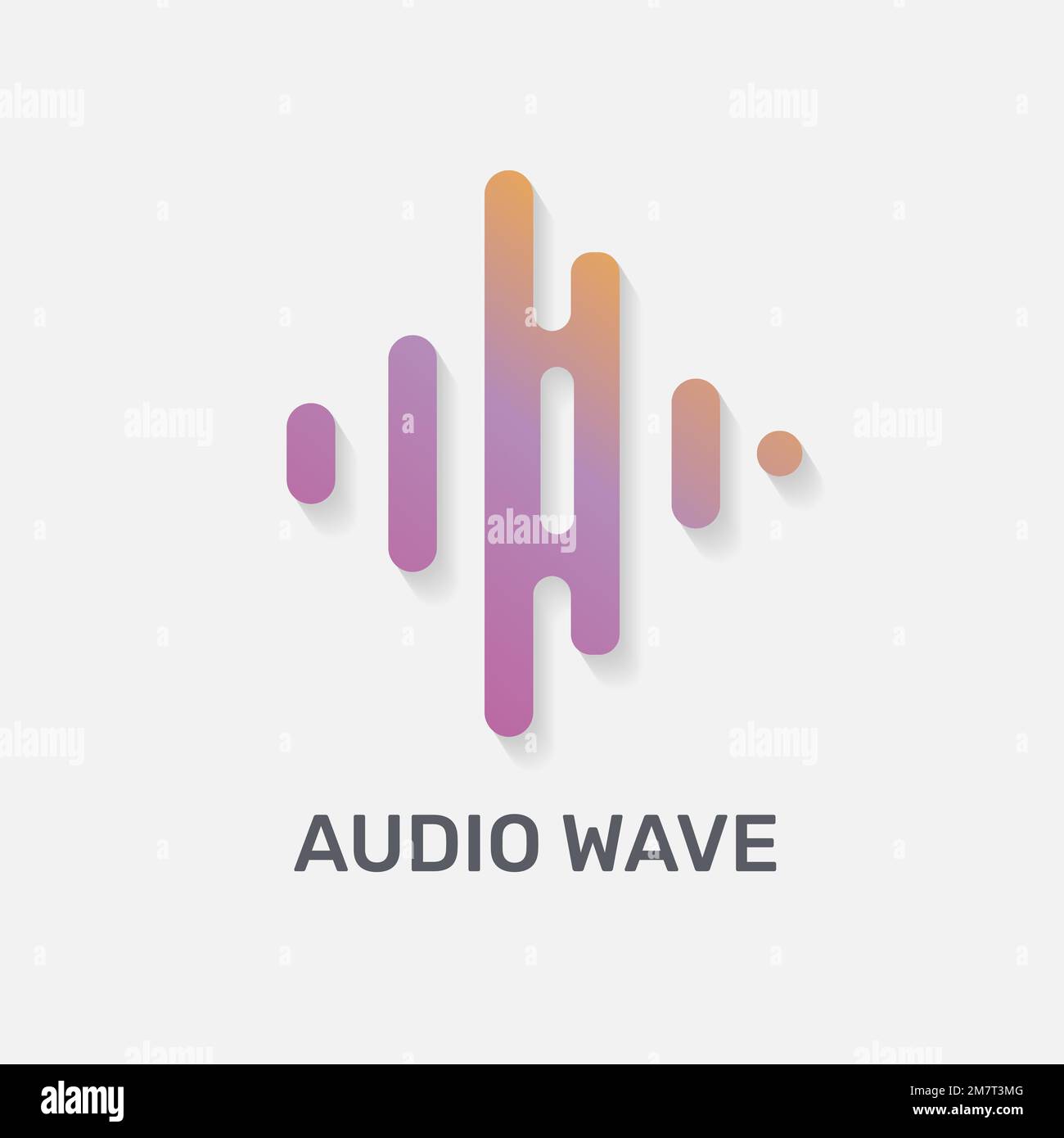 Audio wave music logo vector flat design with editable text Stock ...