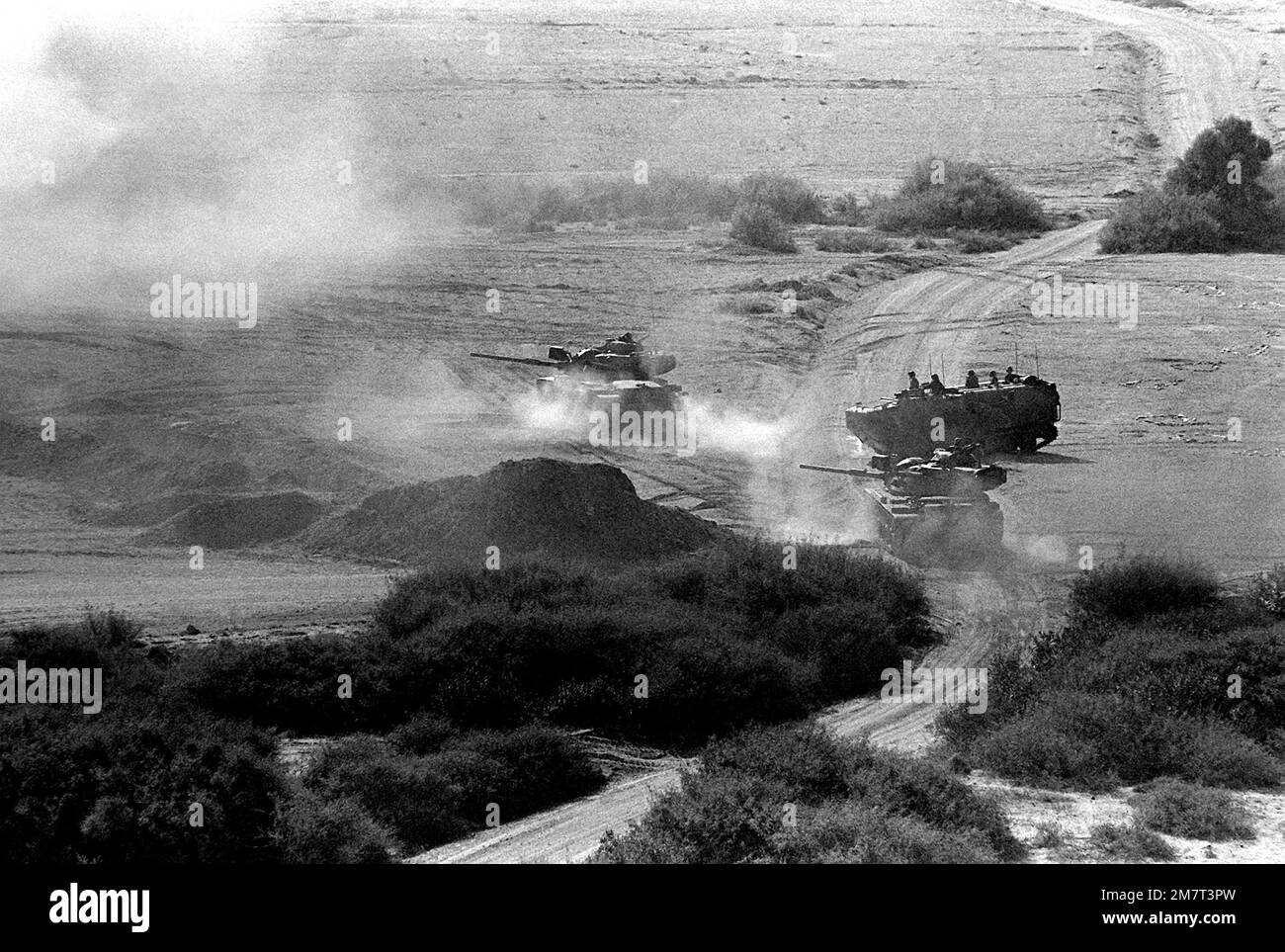 U.S. tanks and a tracked landing vehicle from the 34th Marine ...