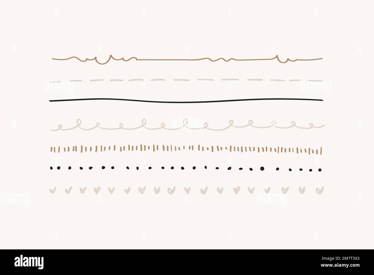 Cute doodle line border vector set Stock Vector Image & Art - Alamy