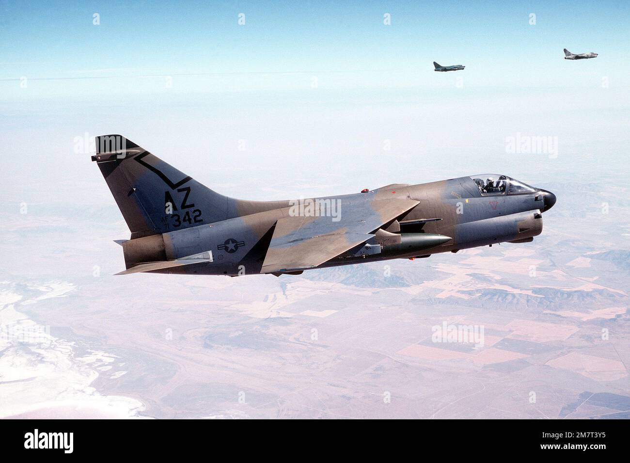 AN air-to-air right side of an A-7D Corsair II aircraft from the ...