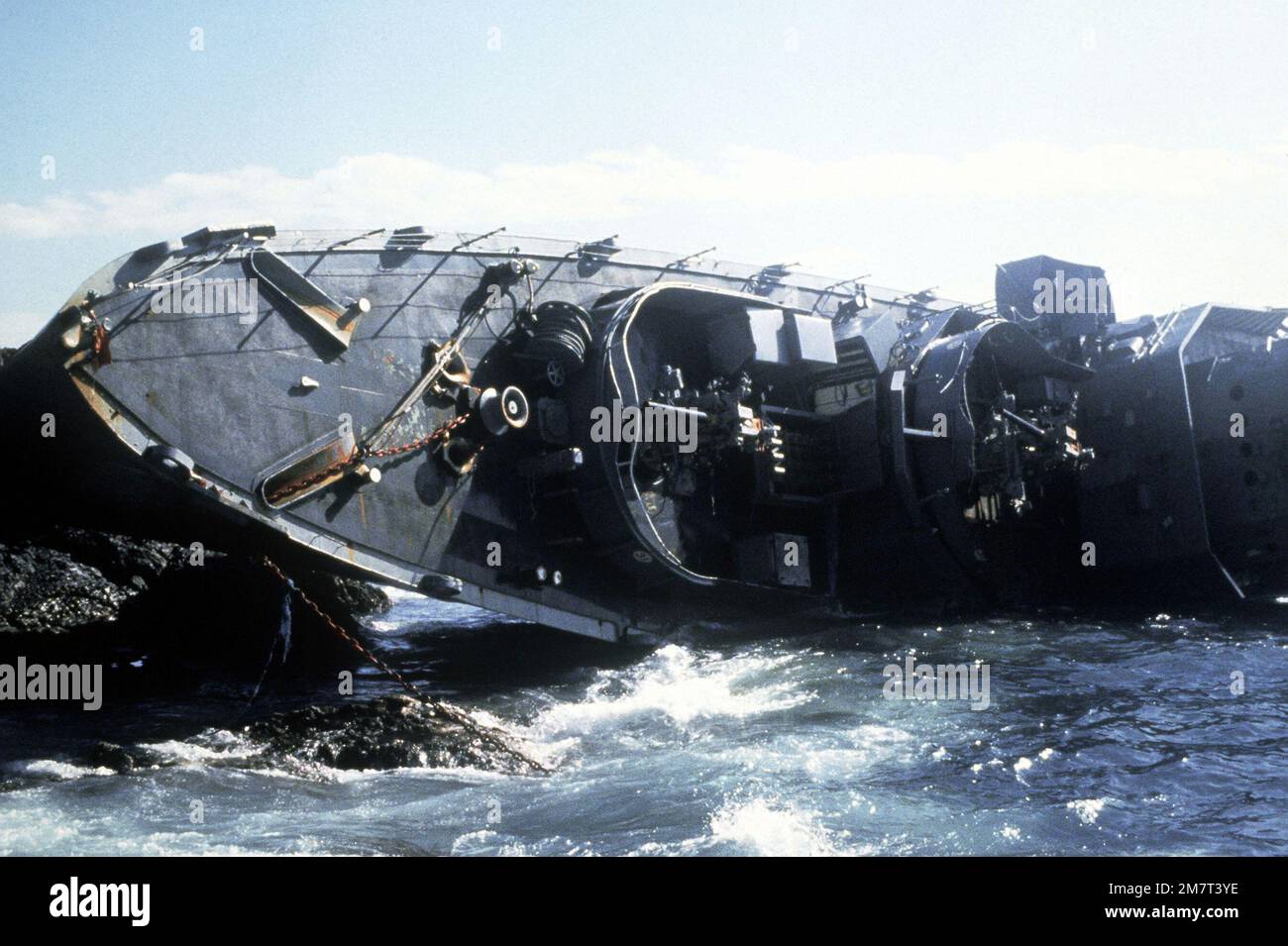 A view of the capsized Philippine destroyer escort Datu Kalantiaw ...