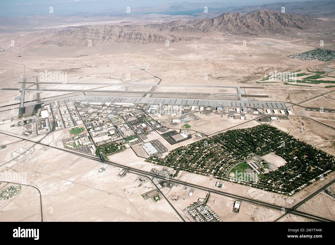 An aerial view of Nellis Air Force Base during Operation Gunsmoke '81 ...