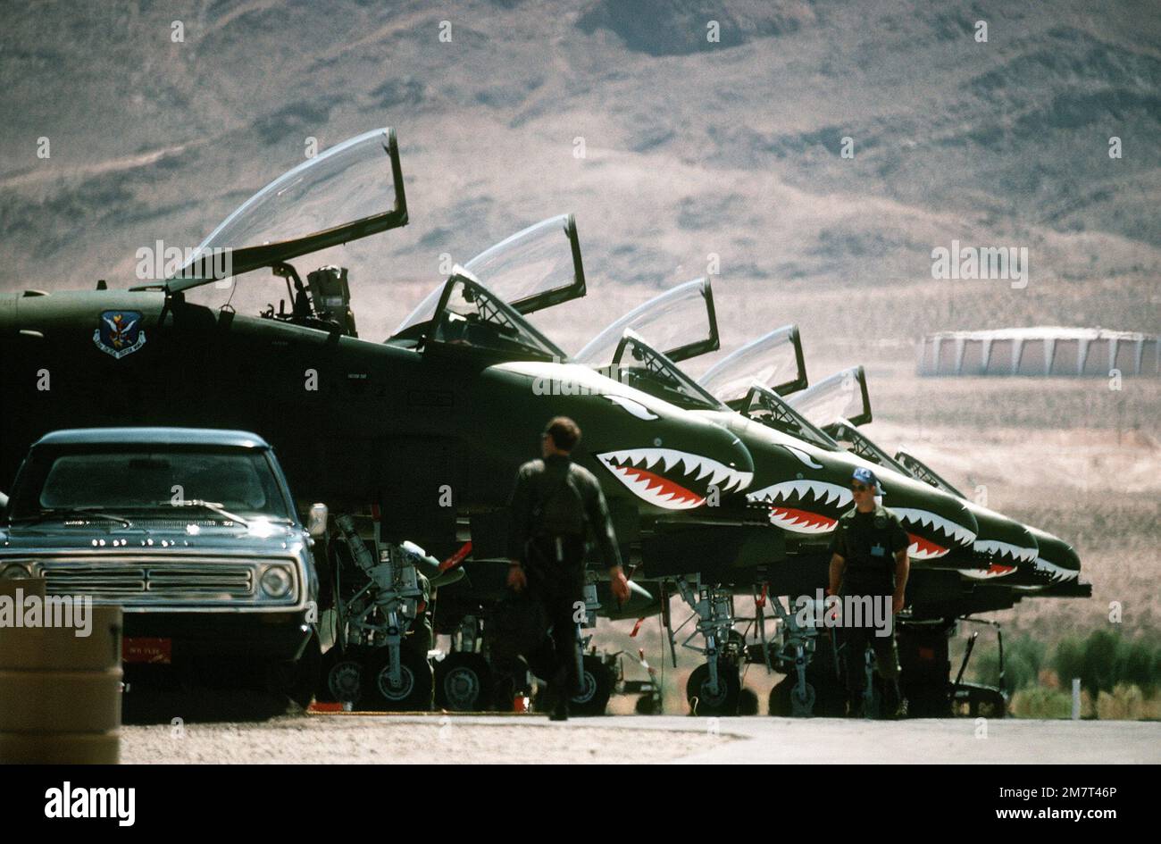 A-10A Thunderbolt II aircraft with attack jaws painted on their noses ...