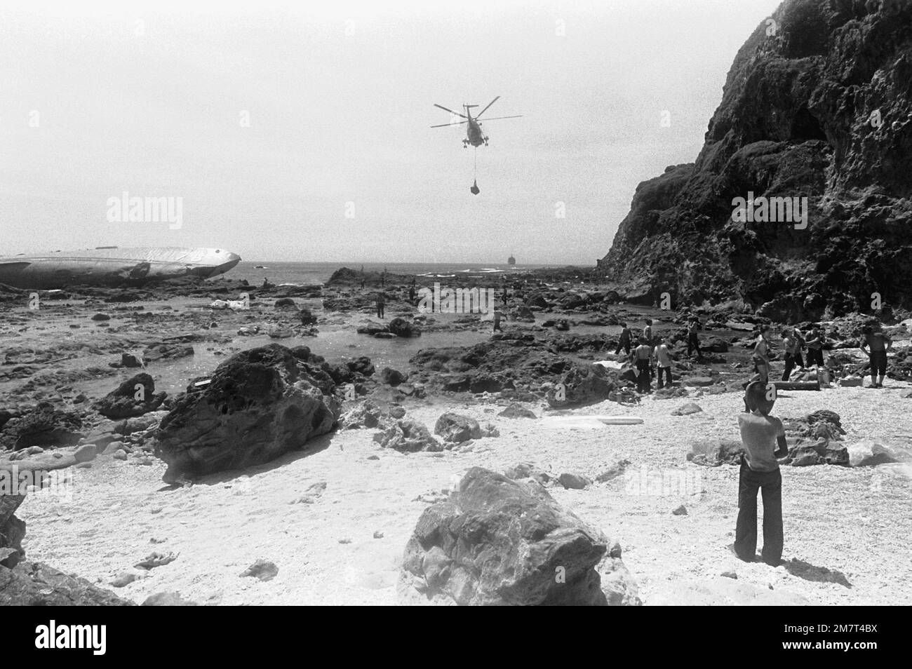 A view of the beach where search and rescue (SAR) operations are ...