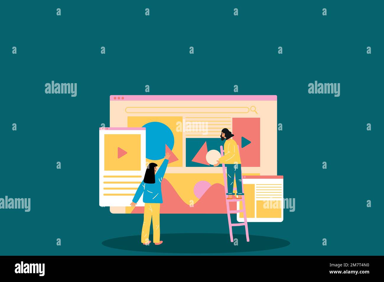 Small business background vector in a flat design Stock Vector Image ...