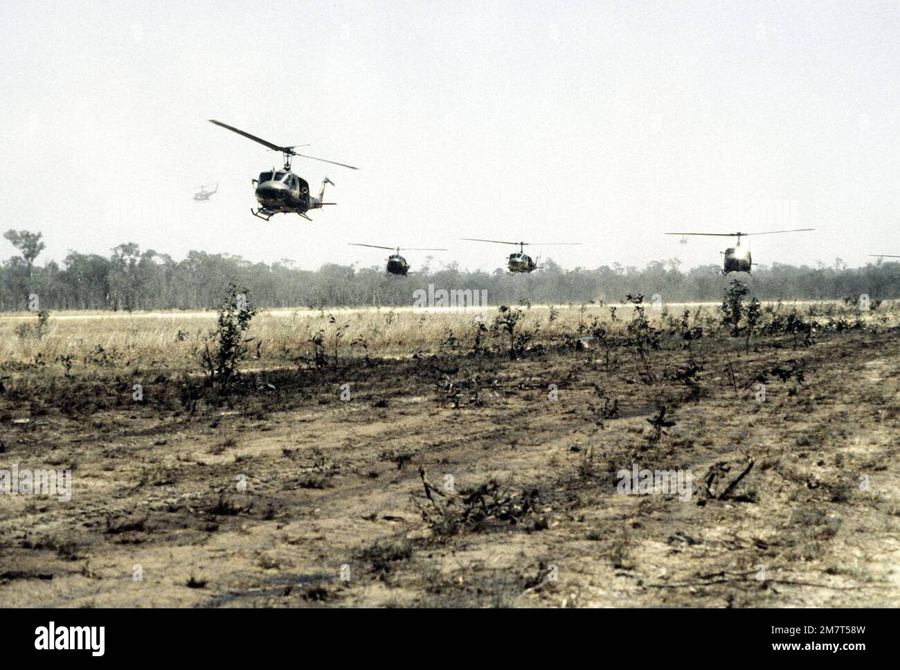 UH-1 Iroquois helicopters participate in a joint Australian, New ...