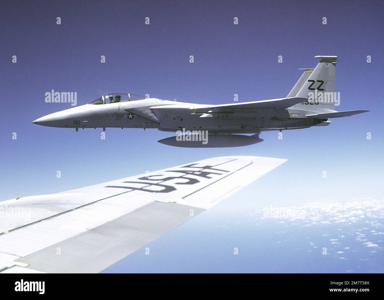 Left side air-to-air view of an F-15 Eagle aircraft from the 12th ...