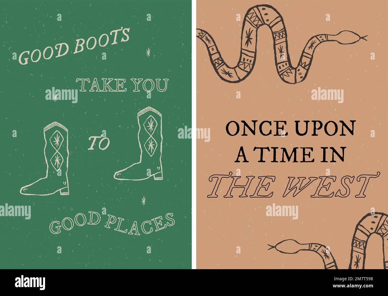 Cowboy themed poster template vector with editable text set Stock ...