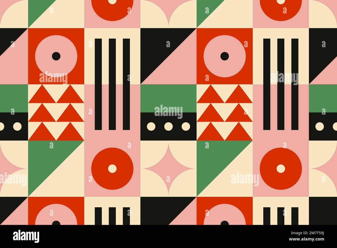 Bauhaus inspired pattern vector flat design background Stock Vector Image & Art - Alamy