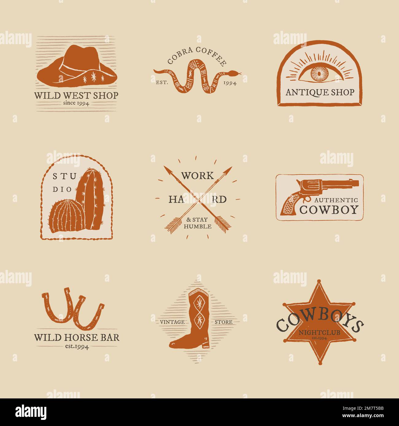 Cowboy hat boots drawn Stock Vector Images - Alamy
