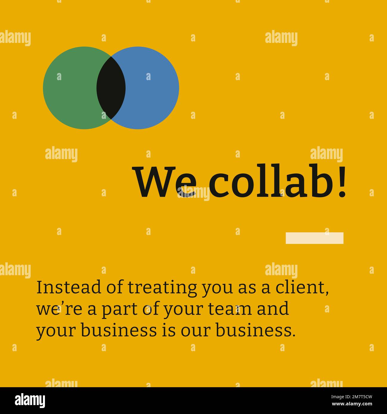 Editable social media template vector bauhaus inspired flat design with we collab text Stock ...