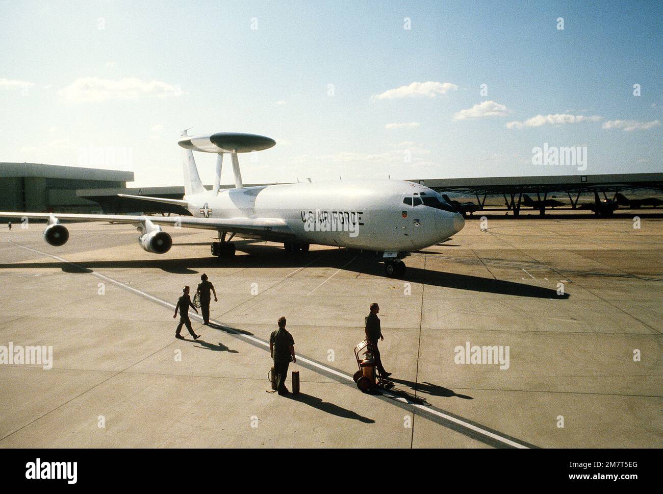 Right front view of an E-3A Sentry Airborne Warning and Control System ...