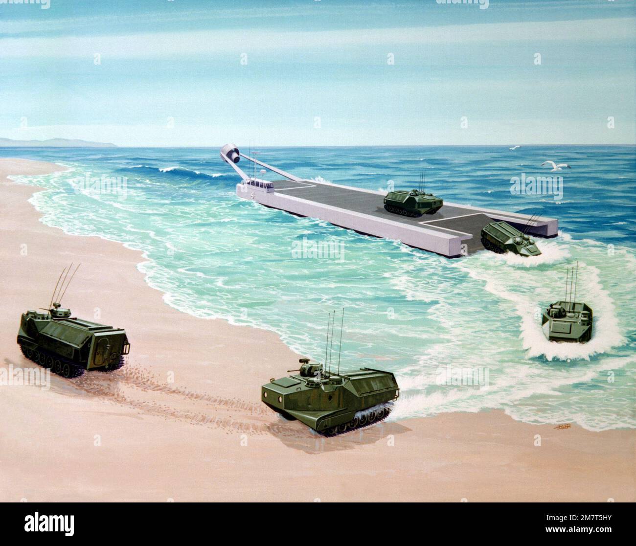 An artist's concept of a power-augmented ram landing craft (PARLAC ...