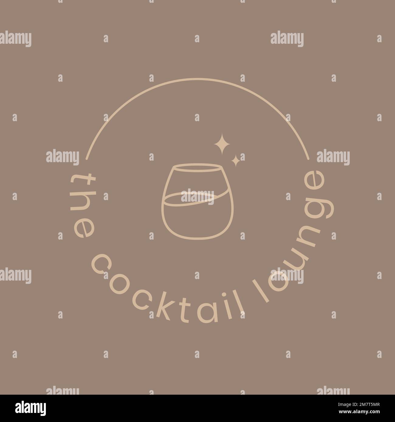 Cocktail lounge logo template vector with minimal cocktail glass ...