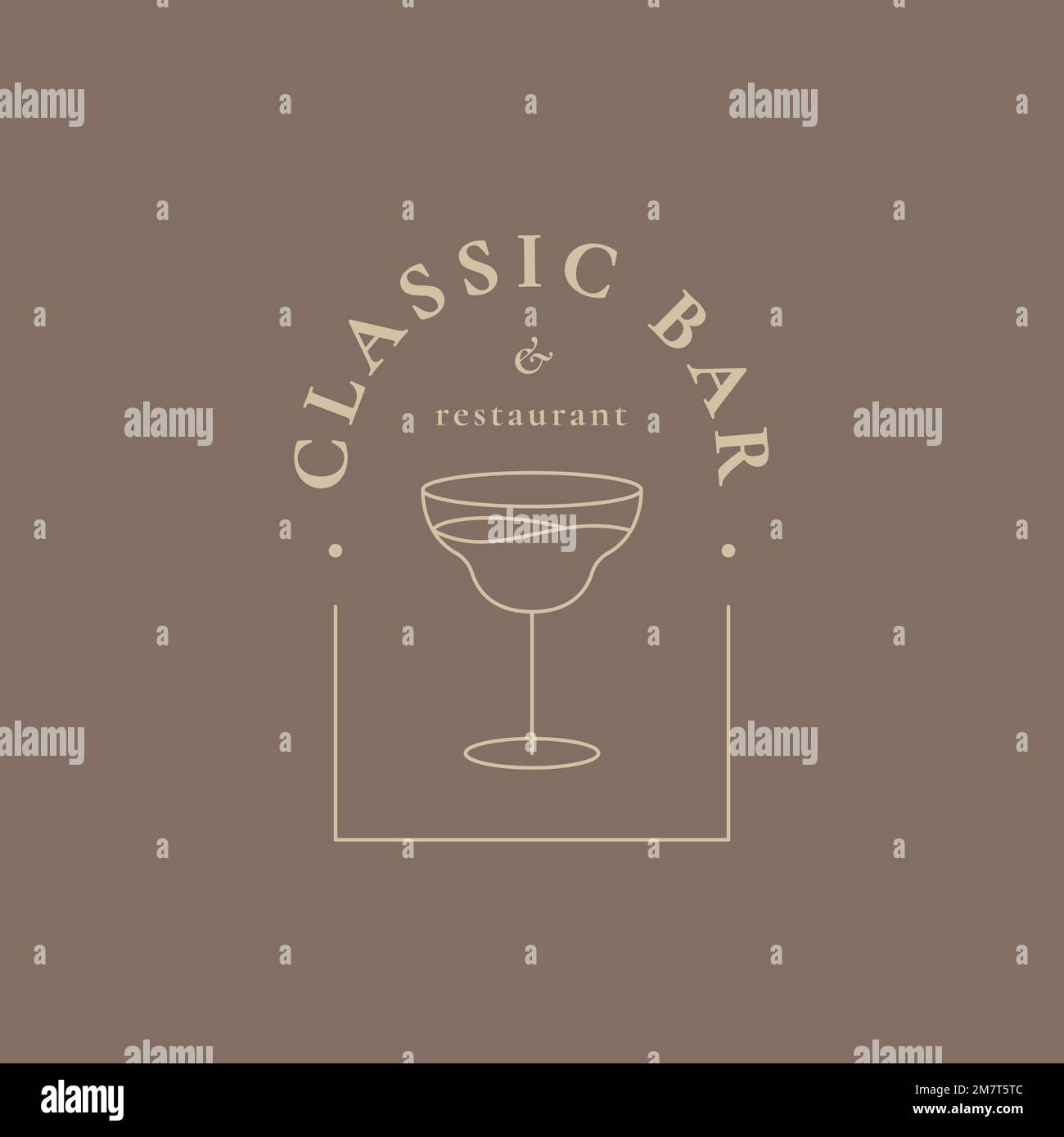 Luxury bar logo template vector with minimal cocktail glass ...