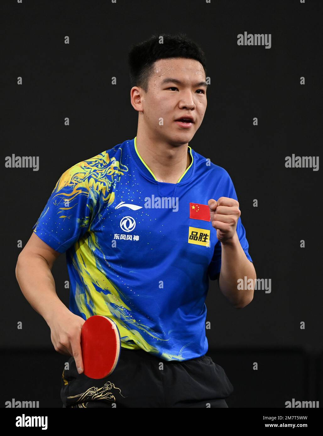 Doha, Qatar. 10th Jan, 2023. Xiang Peng of China reacts during the men ...