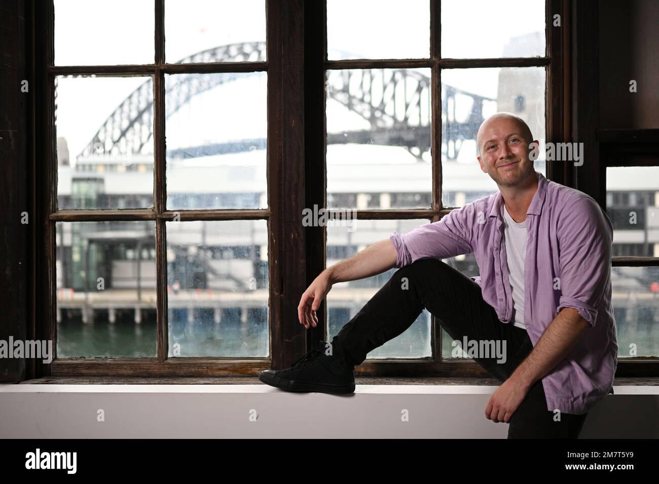 Lewis Heston, the playwright of Hubris and Humiliation, poses for a ...