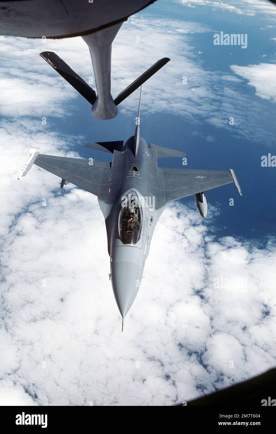 Top view of an F-16 Fighting Falcon aircraft, from the 428th Tactical ...