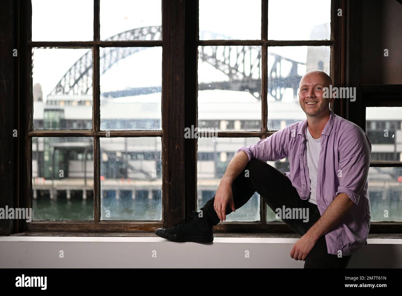 Lewis Heston, the playwright of Hubris and Humiliation, poses for a ...