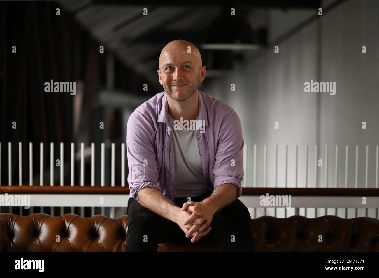 Lewis Heston, the playwright of Hubris and Humiliation, poses for a ...