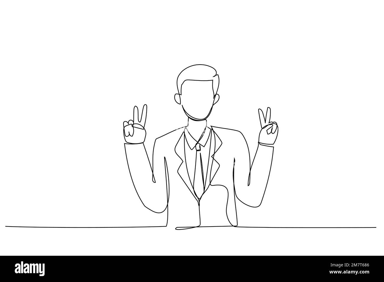 Illustration of Indian businessman elegant formal shirt doing victory V ...