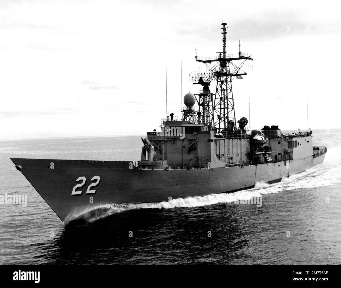 A port bow view, looking toward the stern, of the guided missile ...