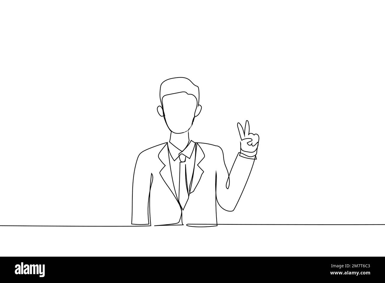 Cartoon of professional gesturing peace showing victory signs with both ...