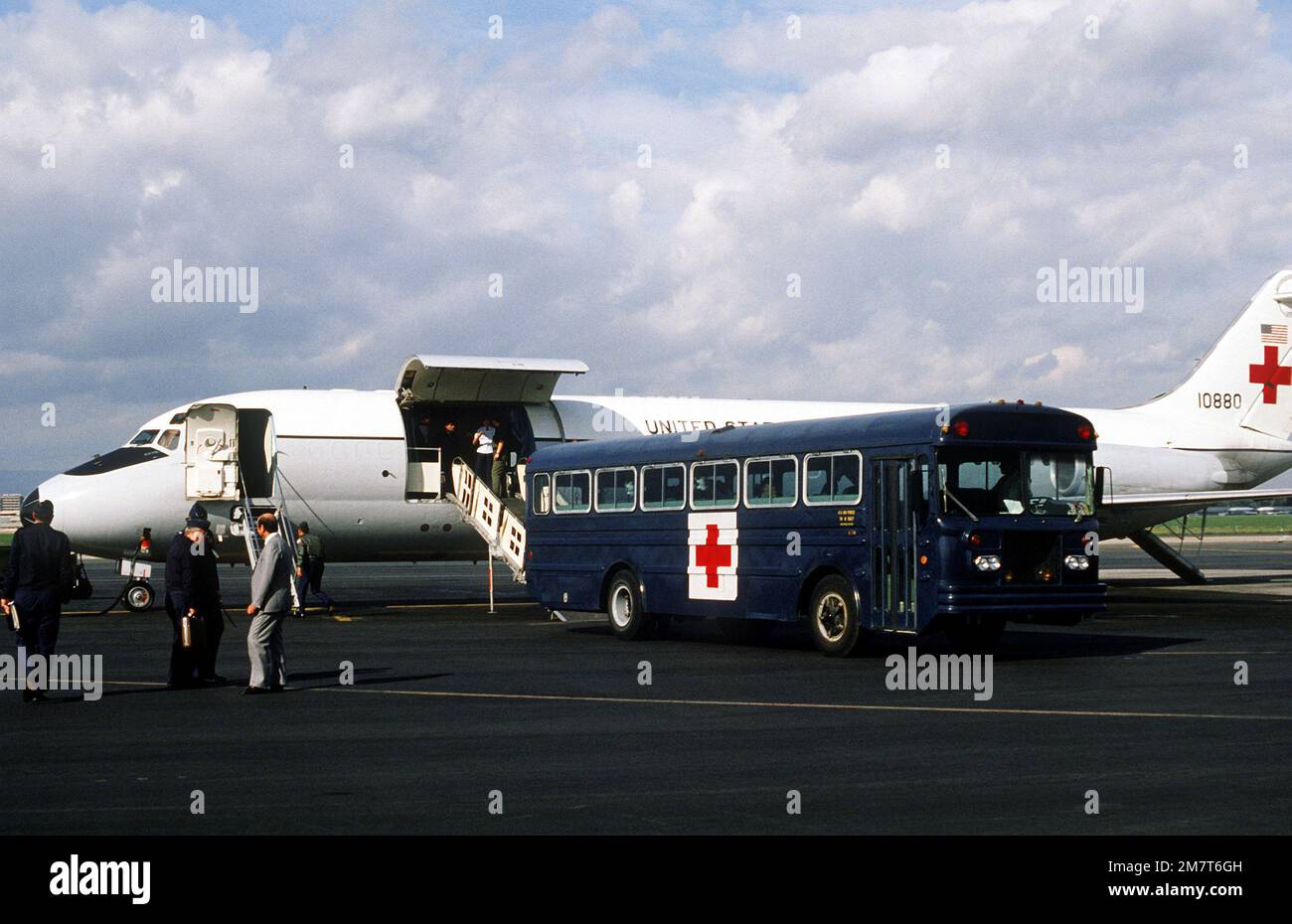 Left side view of a C-9A Nightingale aircraft from the 55th Aeromedical ...