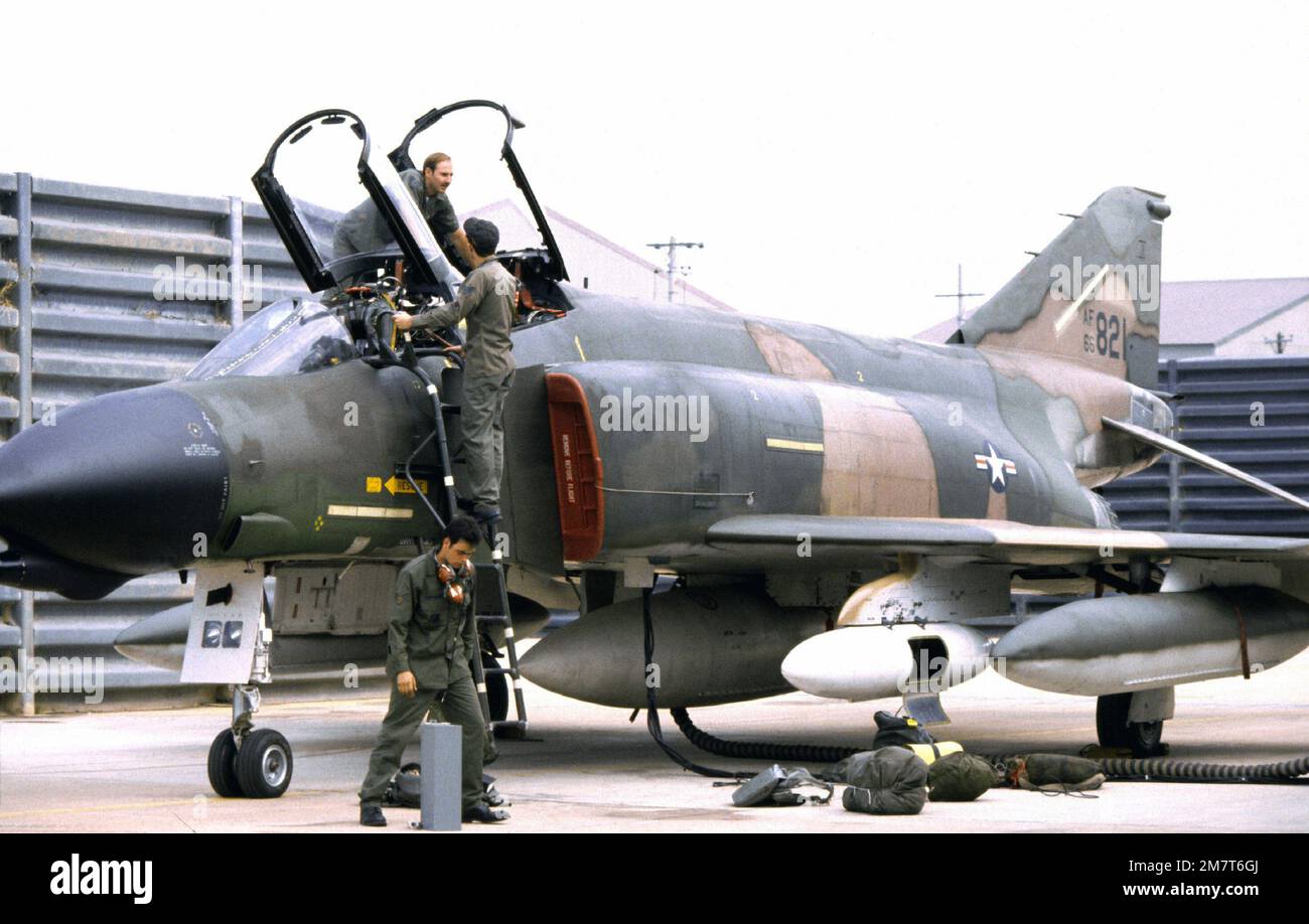 Maintenance crewmen from the 8th Tactical Fighter Wing make a pre ...