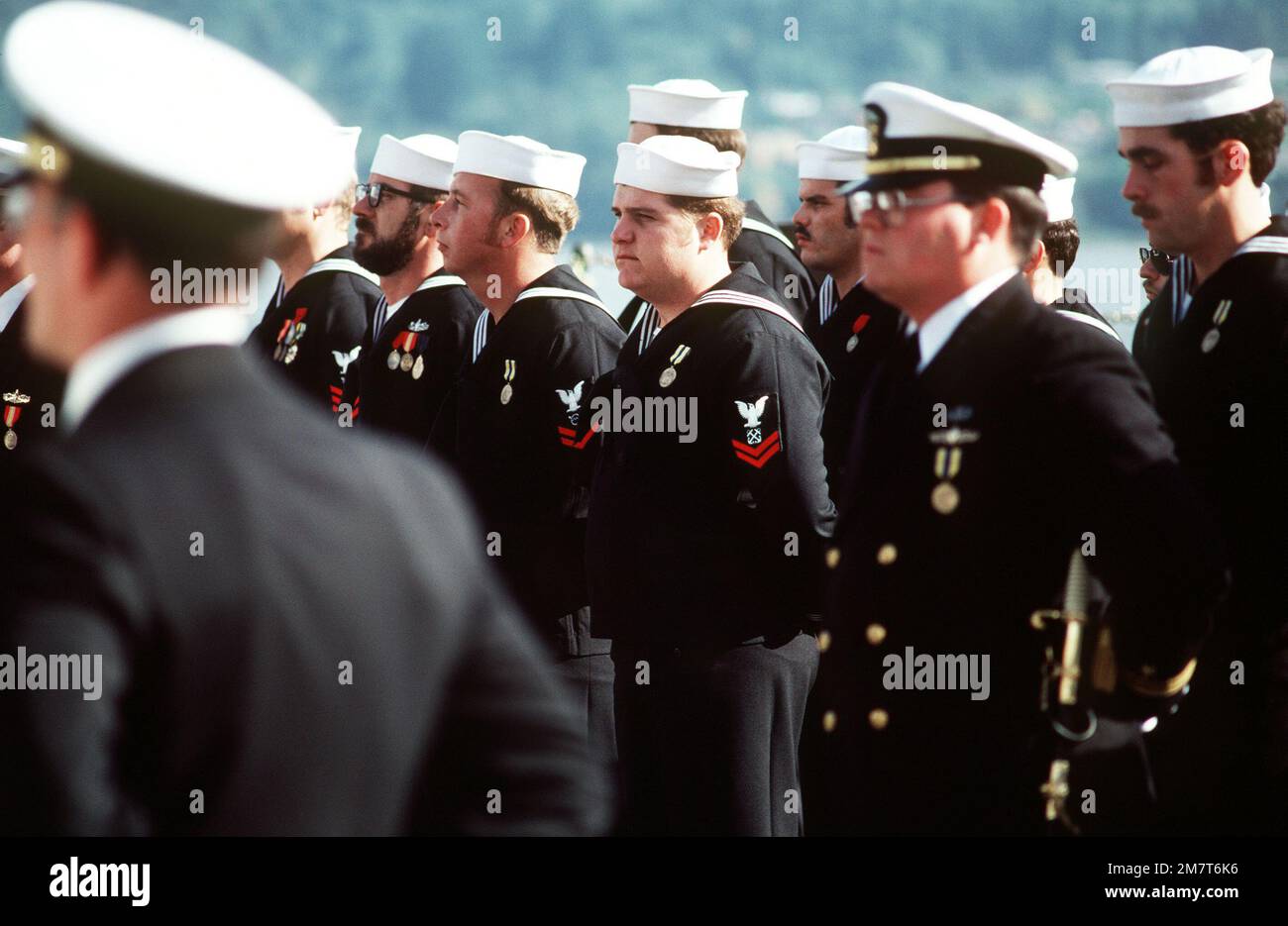 Puget Sound Naval Shipyard, Bremerton, Washington. Crewmembers of the ...