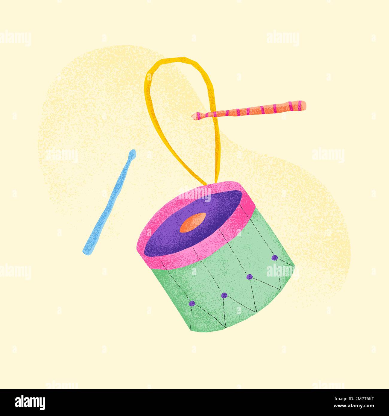 Green drum sticker vector musical instrument illustration Stock Vector ...