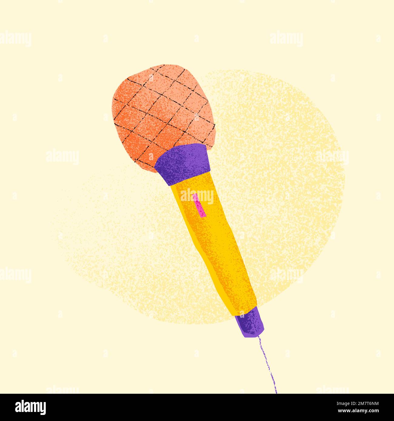 Orange microphone sticker vector flat design illustration Stock Vector ...