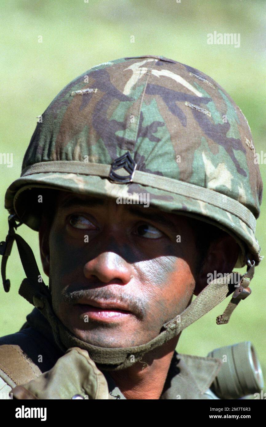 SFC Clarence Ortiz, platoon leader of Co. A, 1ST Bn., 35th Inf., 25th ...