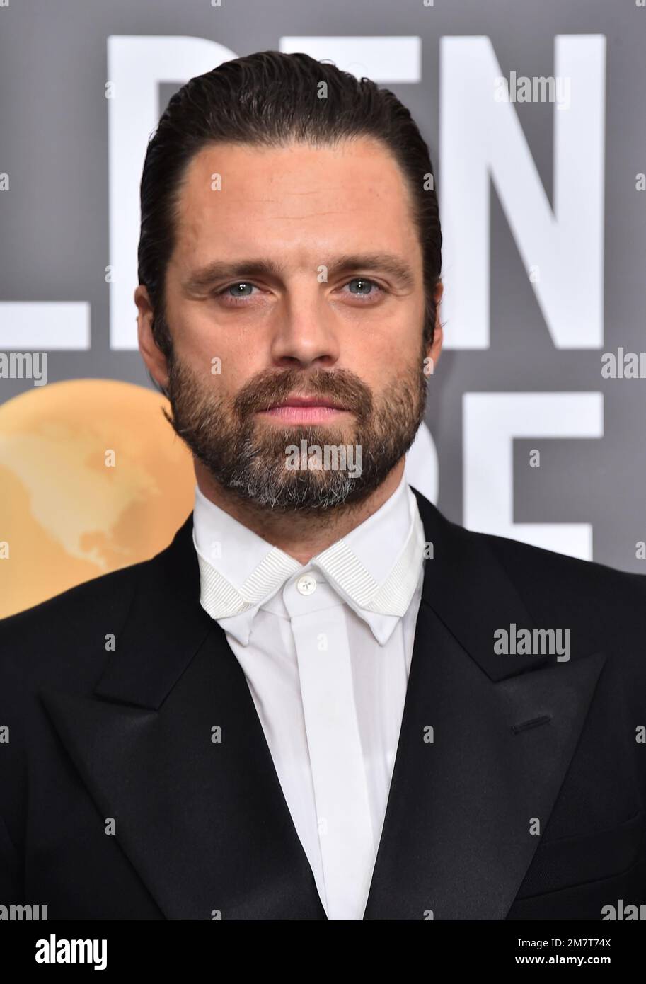 Sebastian Stan arrives at the 80th annual Golden Globe Awards at the ...