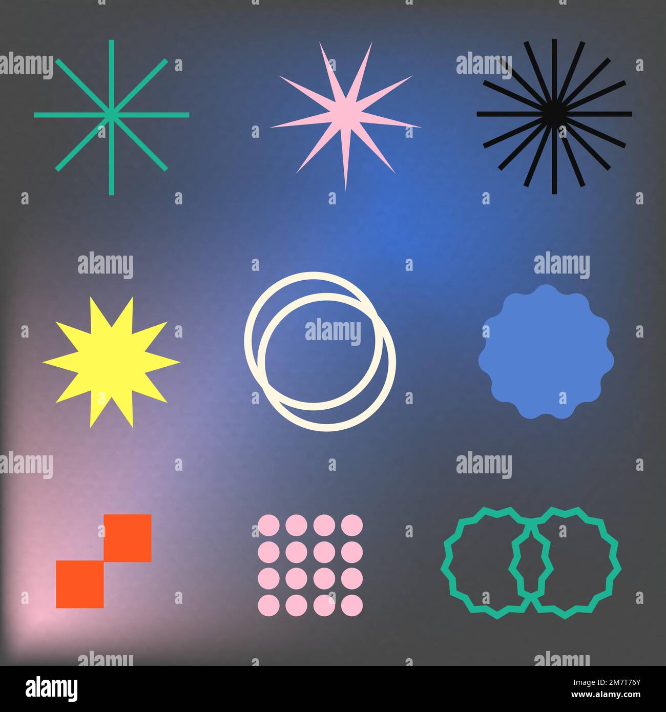 Abstract geometric shapes vector in funky style set Stock Vector Image ...