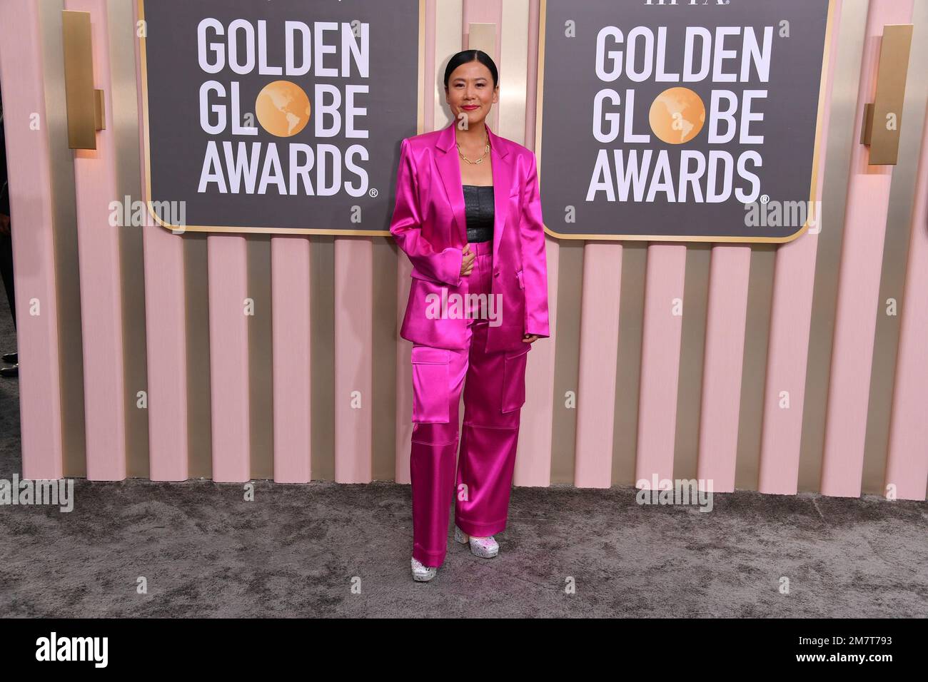 Domee Shi attends the 80th Annual Golden Globe Awards, Arrivals held at ...