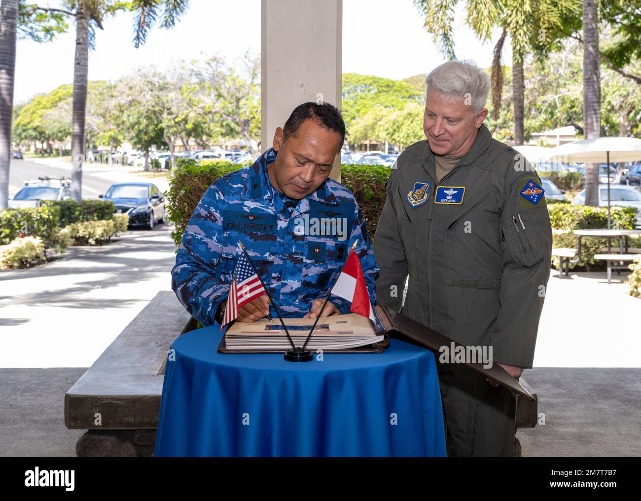 Indonesian Air Force Air First Marshal Fakhrizet, left, deputy ...