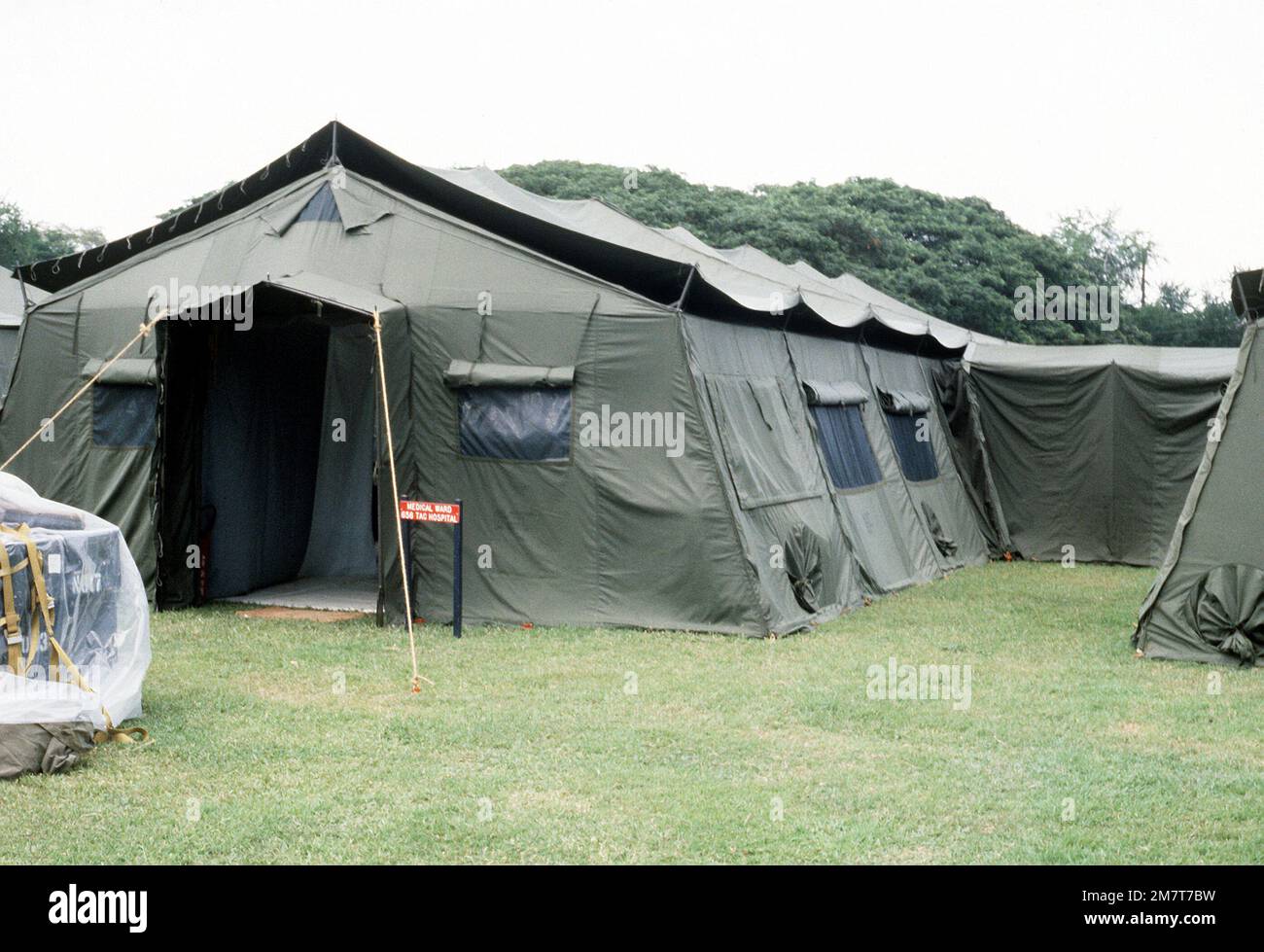 A view of a new TEMPER (tent, expandable, modular, personnel) erected ...