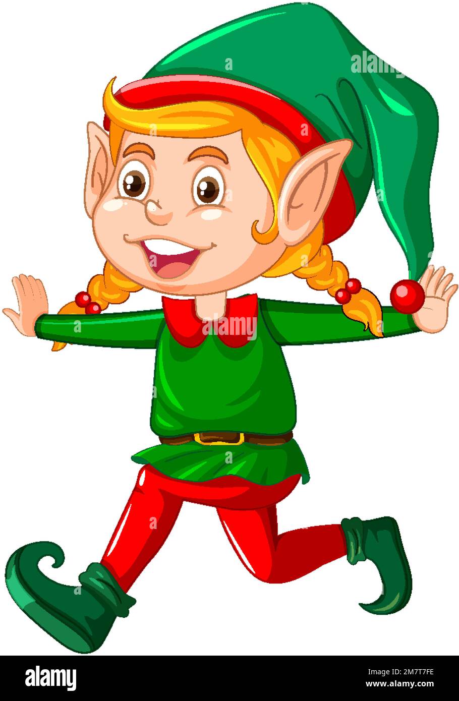 Christmas elf cartoon character illustration Stock Vector Image & Art ...