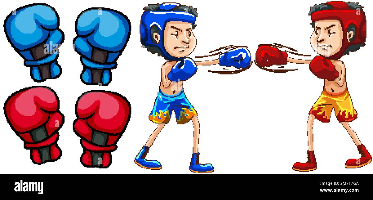 Boxer boy cartoon with boxing gloves illustration Stock Vector Image ...