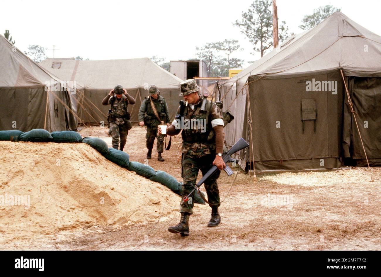 Security police leave the chow tent set up on auxiliary field 1 during ...