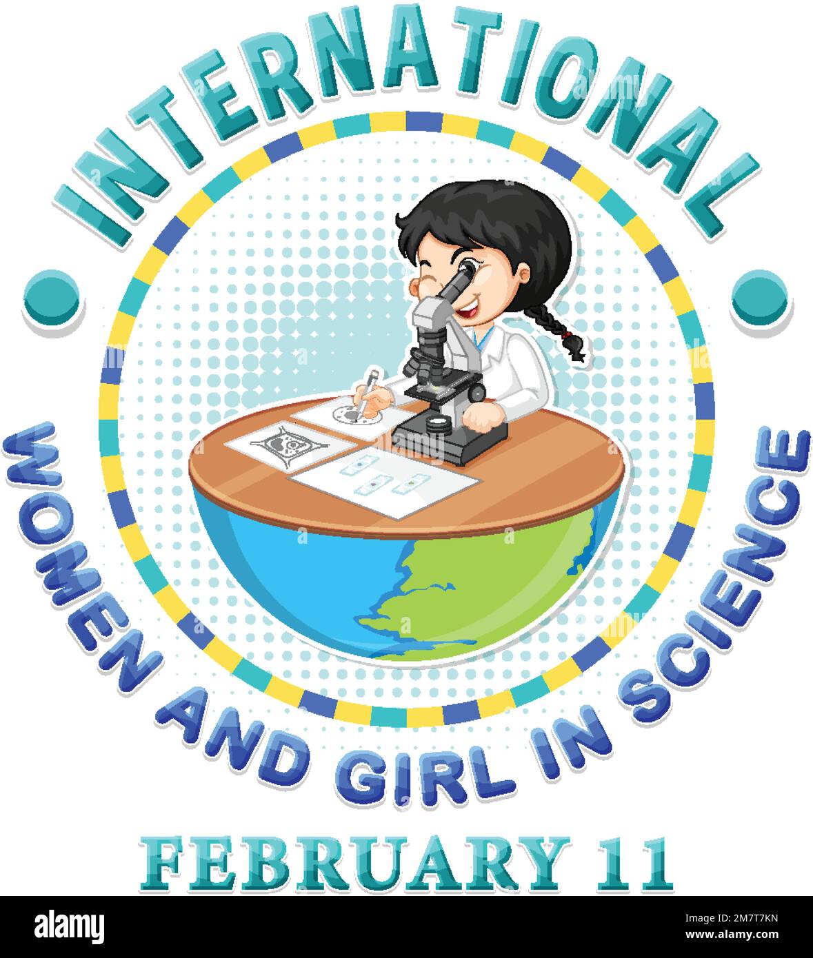 Women in science cartoon hi-res stock photography and images - Alamy