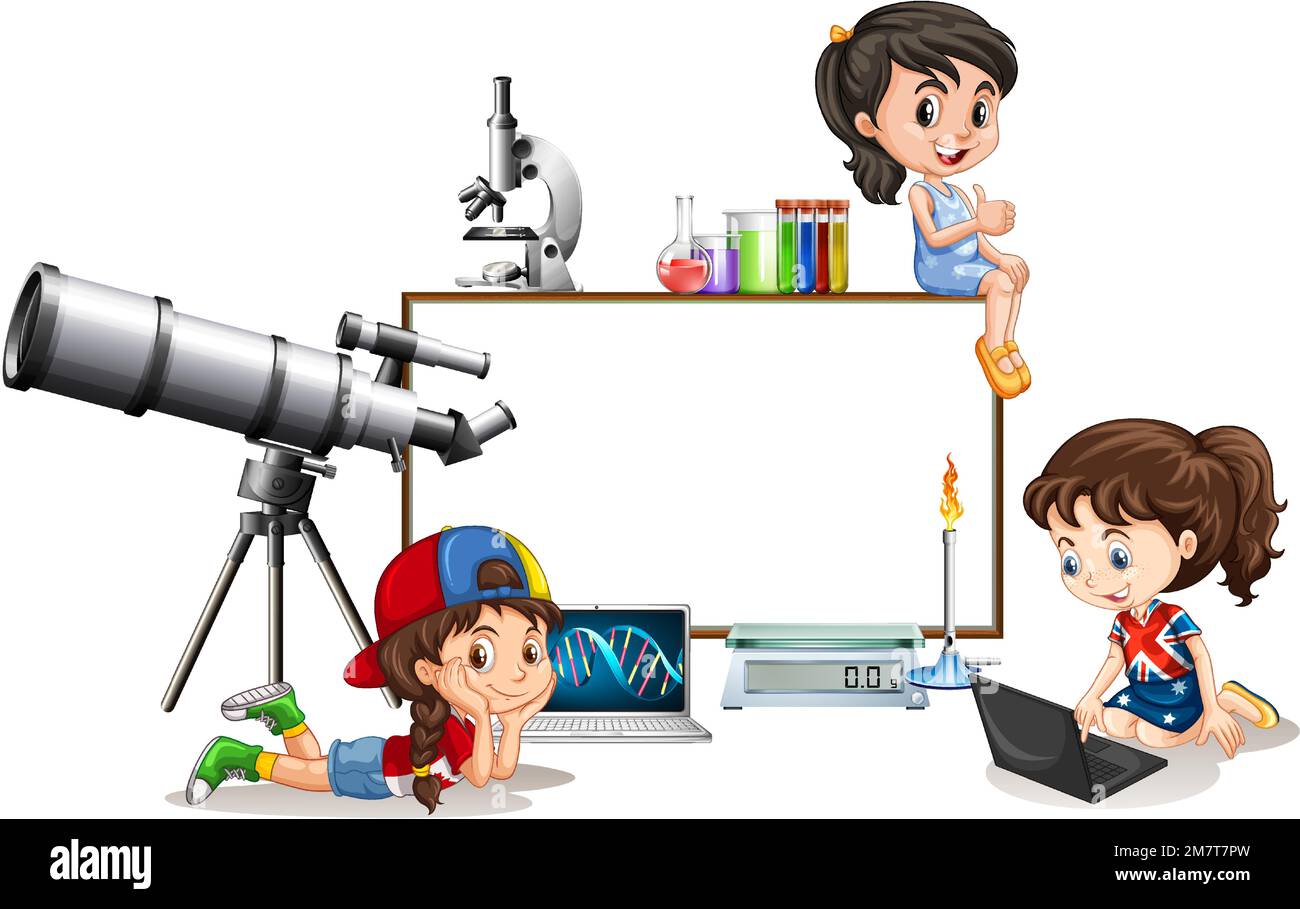 Children with science objects illustration Stock Vector Image & Art - Alamy