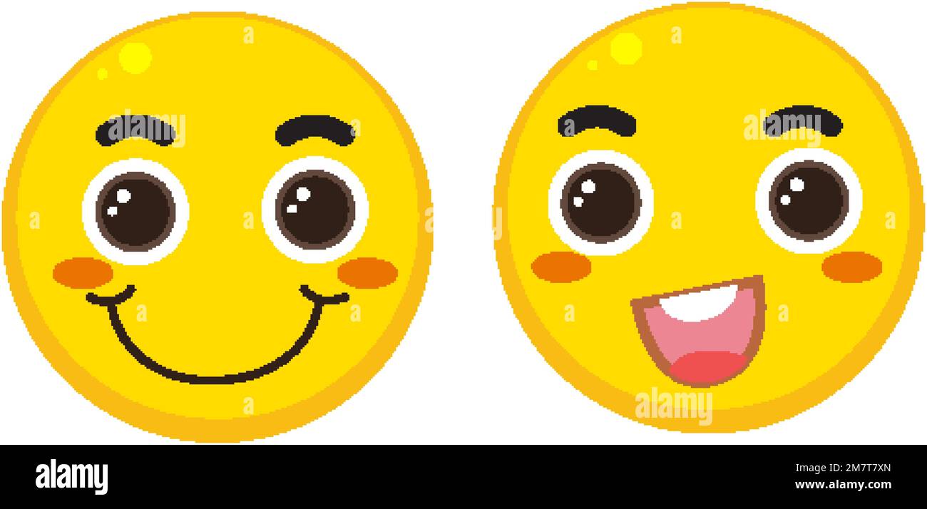 Yellow smiley emoji isolated illustration Stock Vector Image & Art - Alamy