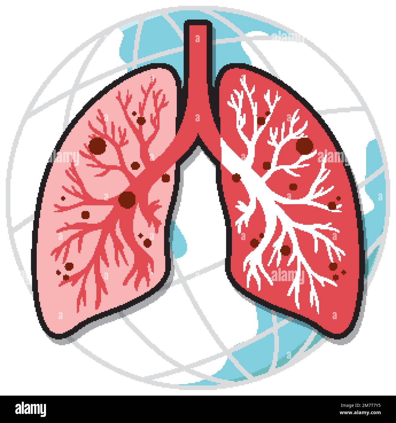 Human lungs on earth globe illustration Stock Vector Image & Art - Alamy